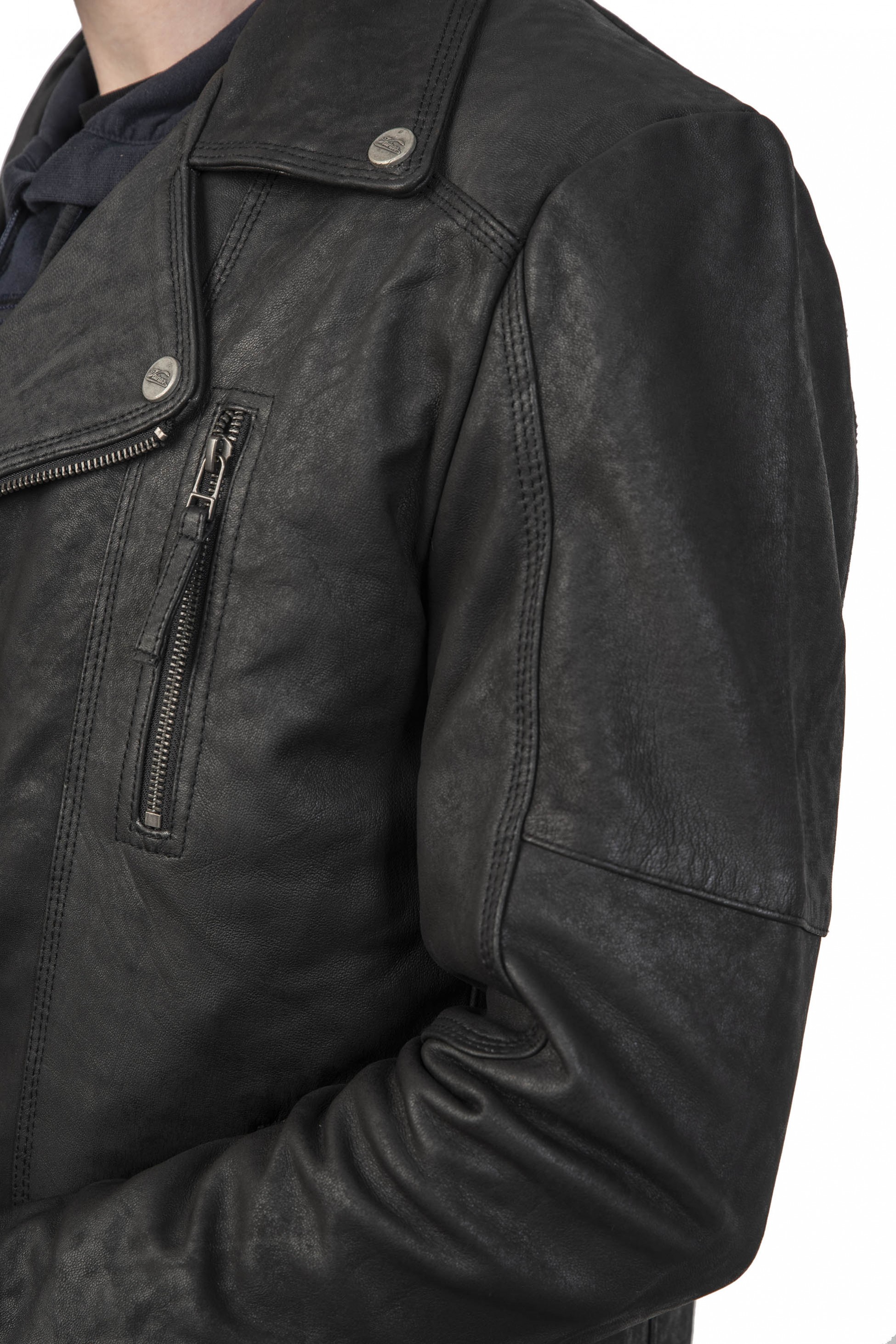 OSCAR SHEEP VINTAGE BLACK - ΑΥΘΕΝΤΙΚΟ ΑΝΤΡΙΚΟ ΜΑΥΡΟ ΔΕΡΜΑΤΙΝΟ ΜΠΟΥΦΑΝ