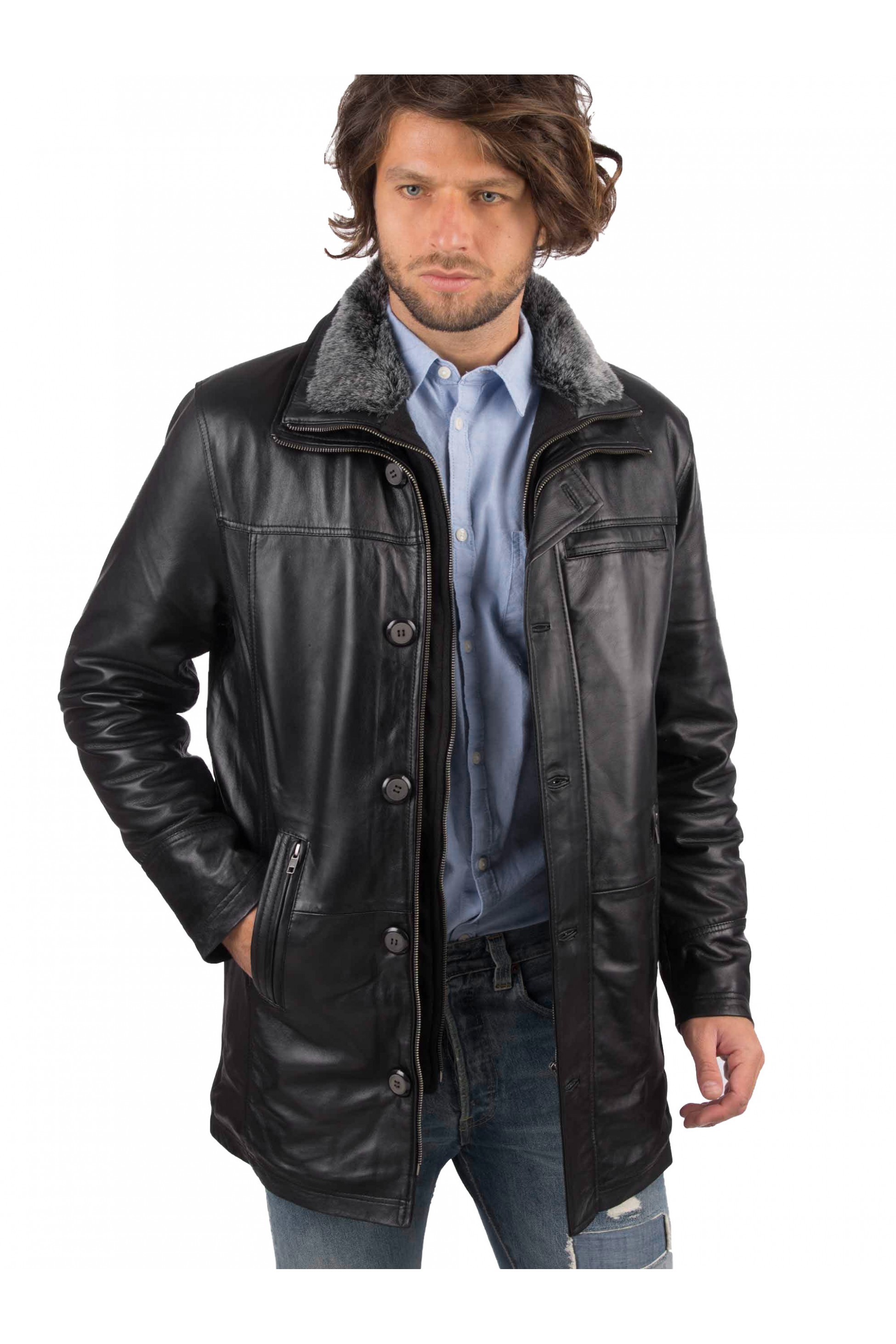 5060 SHEEP BLACK - ΑΥΘΕΝΤΙΚΟ ΑΝΤΡΙΚΟ ΜΑΥΡΟ ΔΕΡΜΑΤΙΝΟ ΜΠΟΥΦΑΝ