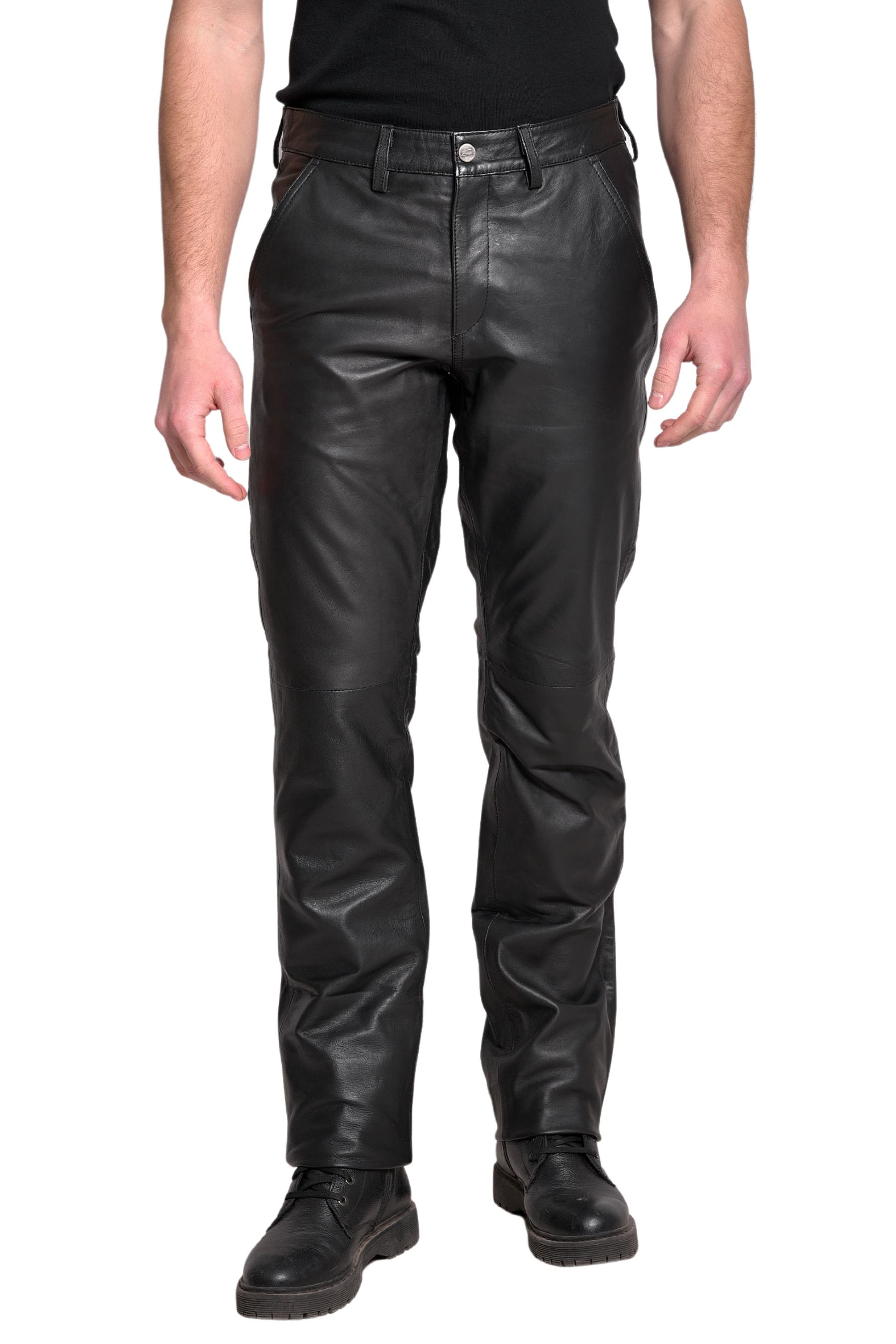 SLIM SHEEP BLACK - AUTHENTIC MENS LEATHER PANTS